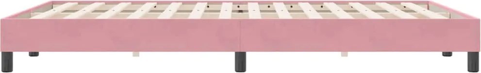 Postel Box Spring bez matrace růžová 160x220 cm samet 3315884