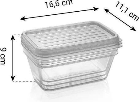 TESCOMA Dózy s víkem 4FOOD 0,7 l, 3 ks