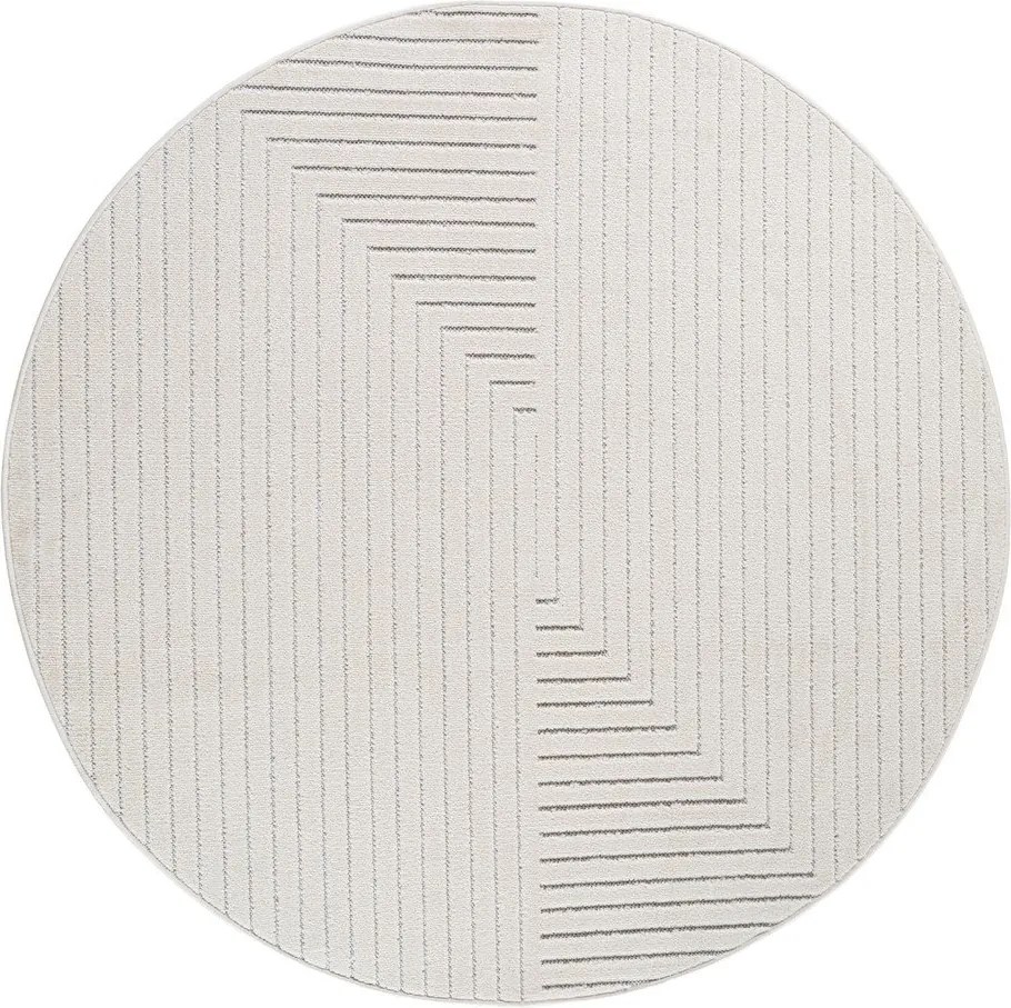Krémový kulatý vnitřní a venkovní koberec ø 80 cm Nova 1202 – Ayyildiz Carpets