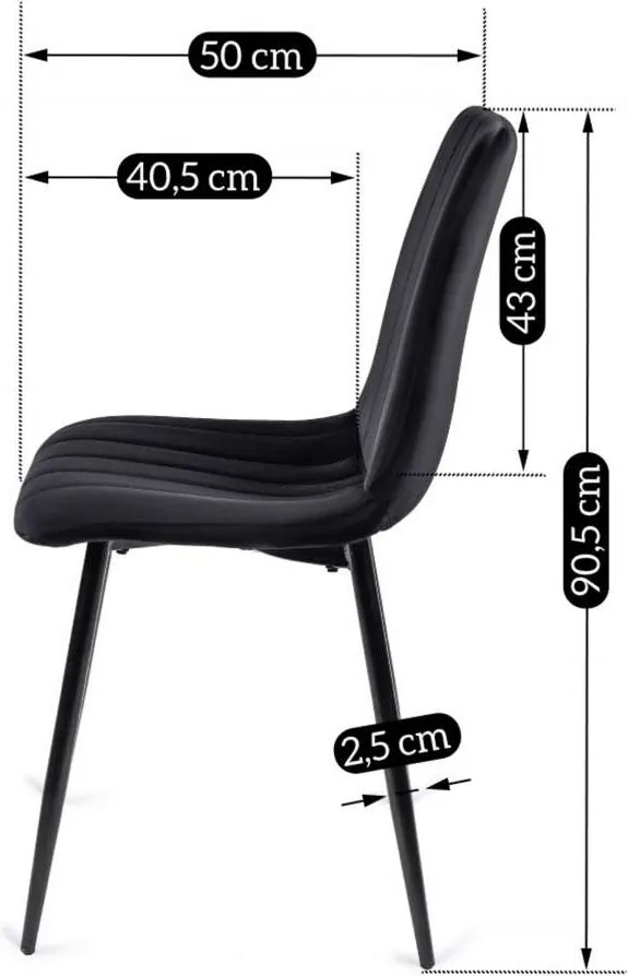 Jídelní židle Vabo Velvet, černá