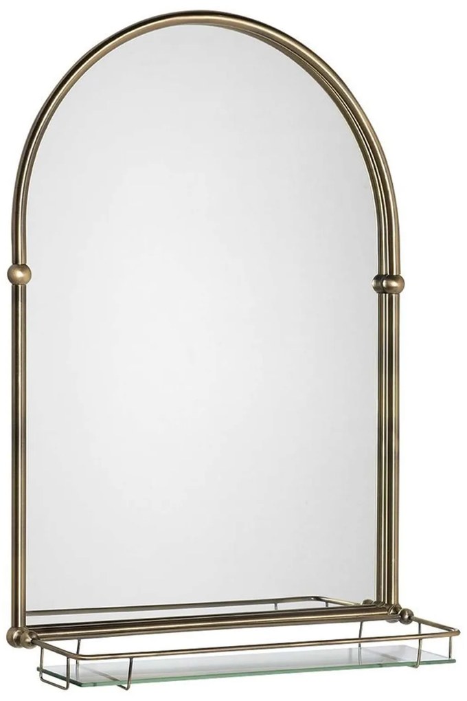 Sapho - Zrcadlo Tiga 48x67 cm, s poličkou, bronz HZ206
