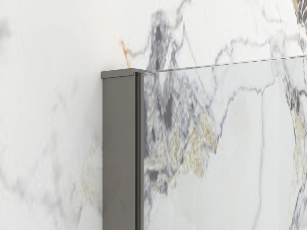 Erga Paris, sprchová zástěna Walk-In 140x200 cm, 8mm čiré sklo, grafitový profil, ERG-V02-PARIS-140x200-CL-GG