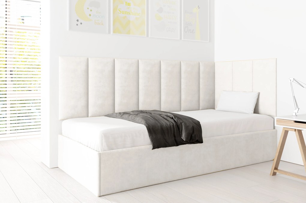 Eka Čalouněná postel Lucy s čalouněnými panely ZDARMA - 90x200 cm Barva látky Trinity: (2315) Tmavá šedá