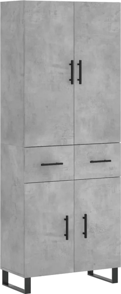 Skříň highboard betonově šedá 69,5x34x180 cm kompozitní dřevo 3198173