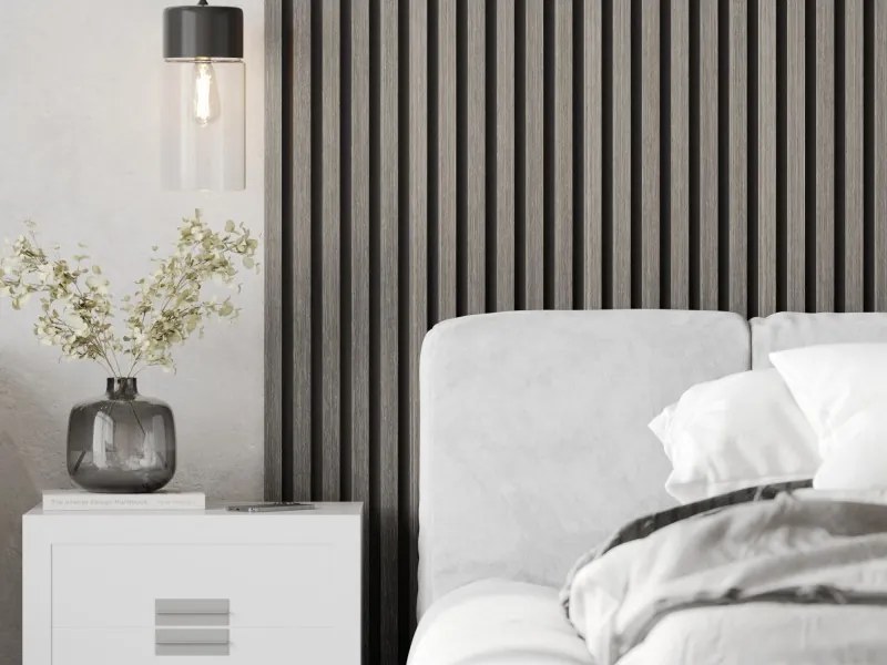 Mexen Lam-B, akustické stěnové lamely 275 × 30 cm, HDF deska 4 mm, technická dýha, dub stříbřitý, S100-275307-3015-007
