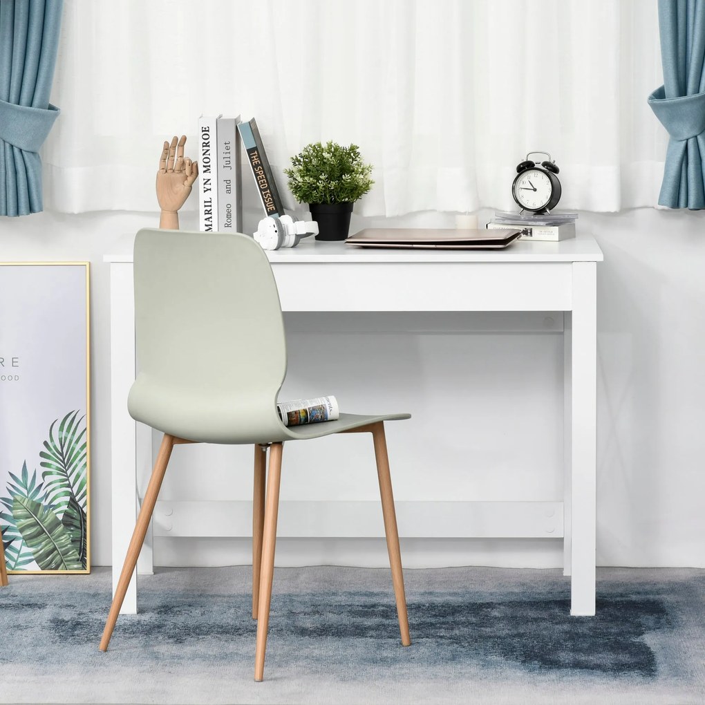 HOMCOM Moderní Stůl Snadno Sestavitelný Počítačový Stůl pro Kancelář, Ložnici nebo Učení 105x50x76 cm Bílý