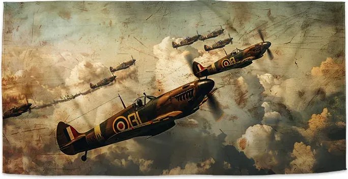 Sablio Ručník Stíhačky Spitfire v letecké bitvě - 50x100 cm