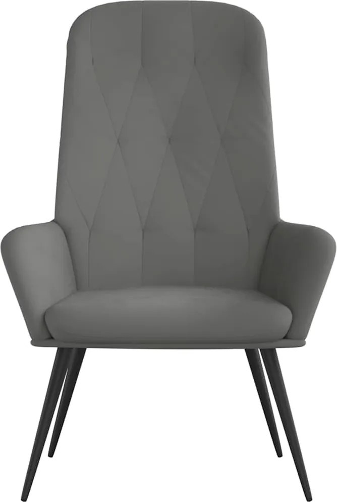Relaxační křeslo tmavě šedé samet 341195