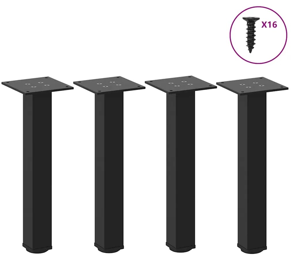 Nohy ke konferenčnímu stolku 4 ks černé 42-44 cm ocelové