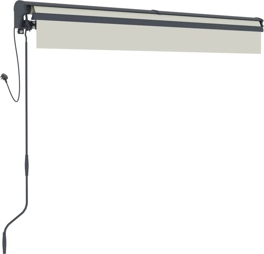 Elektrická markýza s LED osvětlením BestBerg BBSU-EL250BG / 250 x 200 cm / béžová
