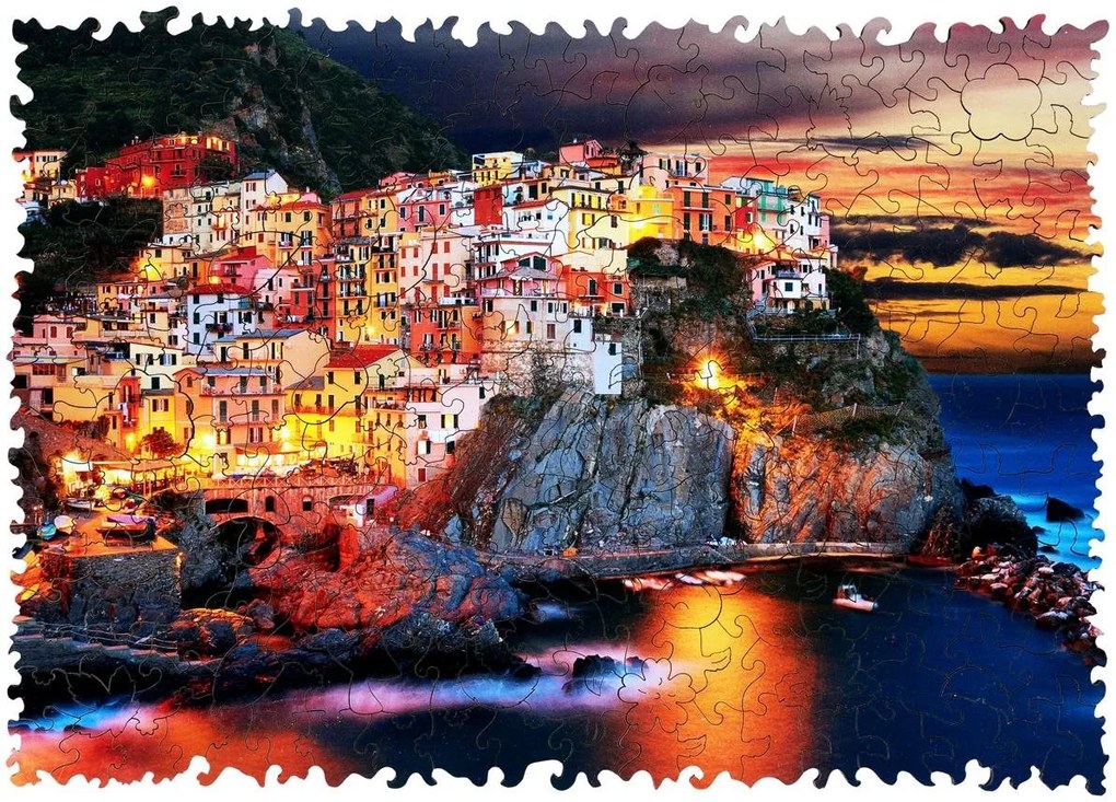 Dřevěné puzzle woodlika - dřevěné puzzle české výroby: manarola v itálii