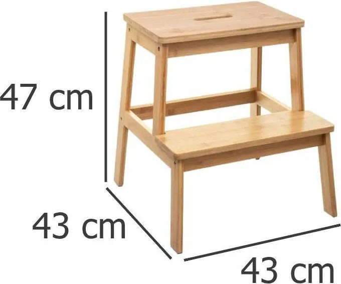 Stolička, 2-stupňová stolice, bambus, pomocník, žebřík