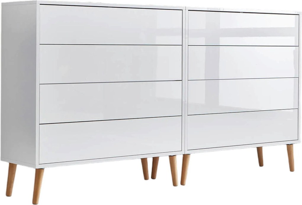 XXXLutz ŠIROKÁ KOMODA, bílá, vysoce lesklá bílá, 158/86/33 cm MID.YOU - Komody na nožičkách - 001067001501