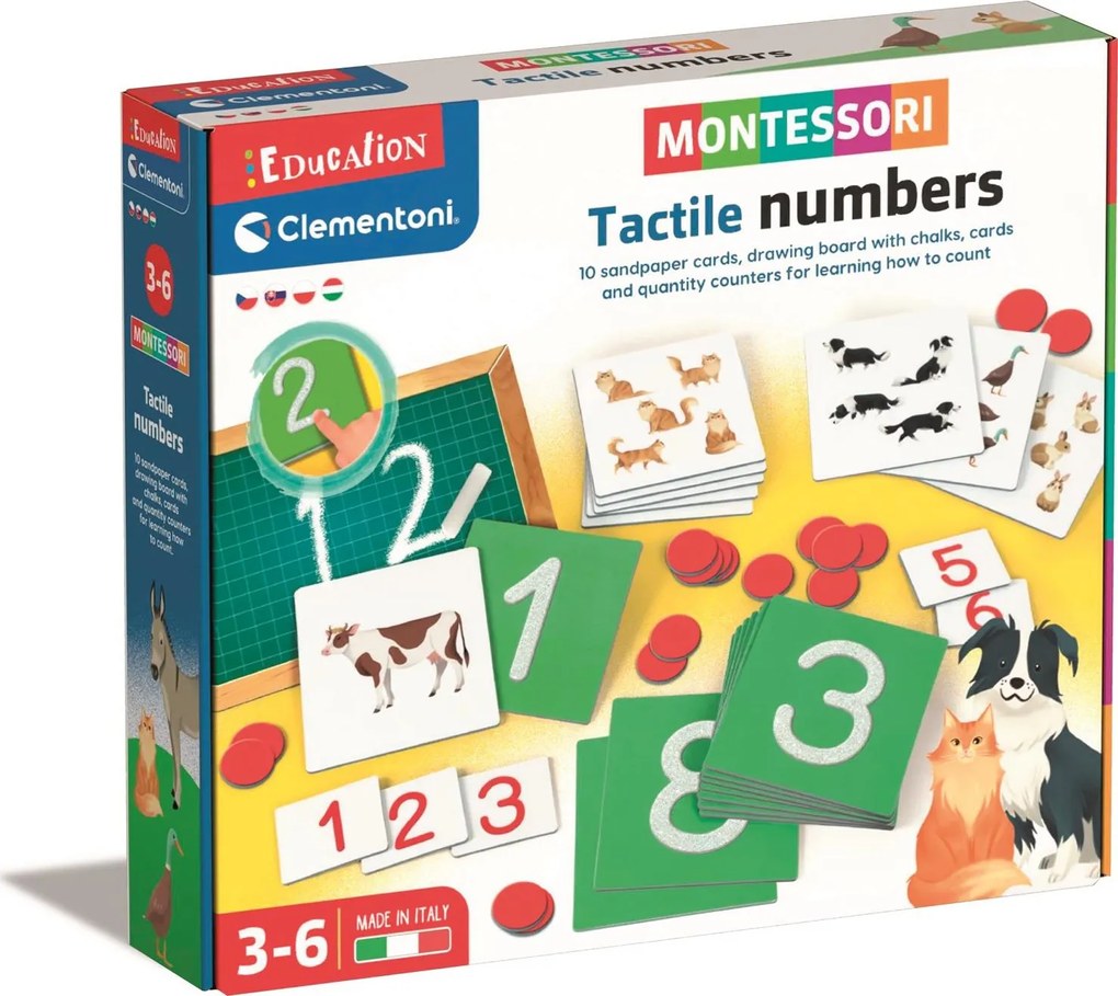 Interaktivní hračka montessori hra tactile numbers