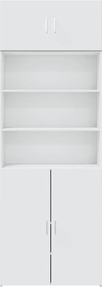 Úzká úložná bílá 80 x 42,5 x 225 cm kompozitní dřevo 3281343