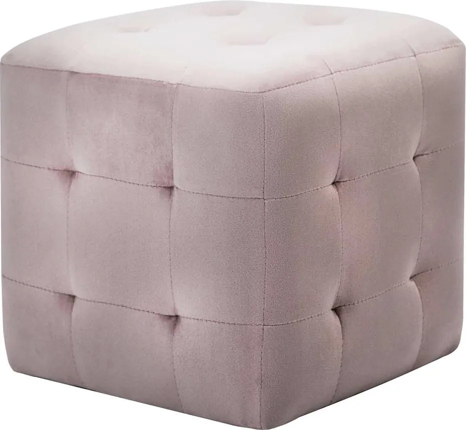 Noční stolky 2 ks růžové 30 x 30 x 30 cm sametová látka 249020