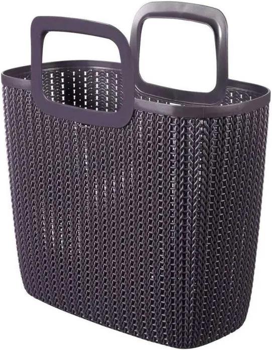 Plastová nákupní taška, ozdobný vzor, fialová