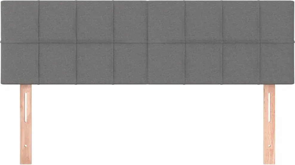 Čelo postele s LED tmavě šedé 144x5x78/88 cm textil 3121611