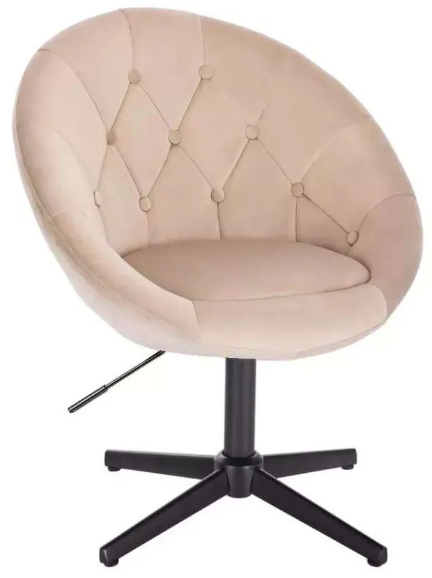 LuxuryForm DESIGN Otočné křeslo VERA VELUR na černém kříži - latte
