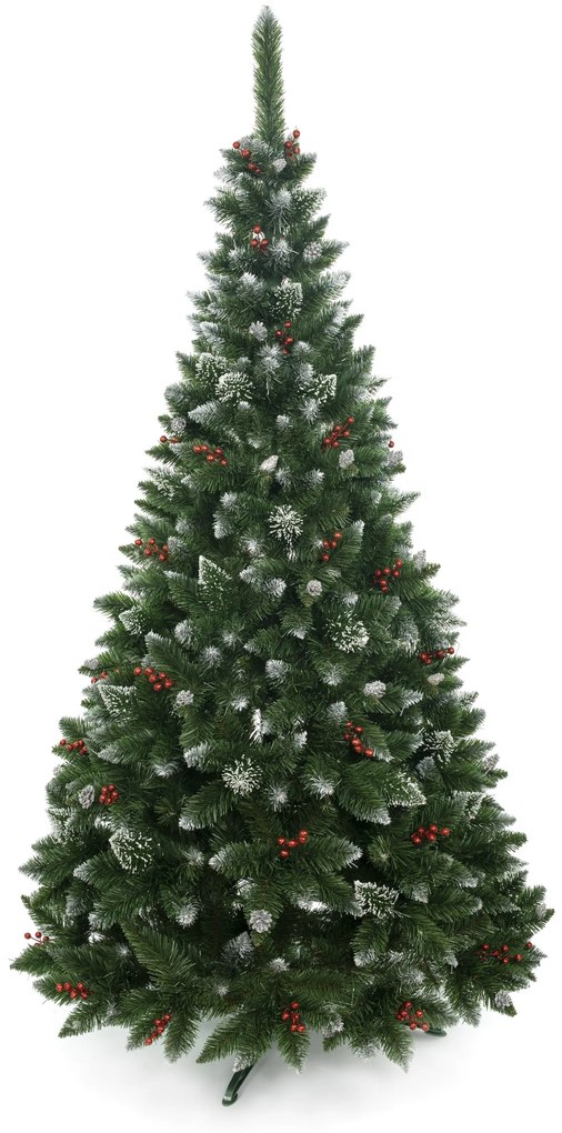 Vánoční stromek Borovice diamantová s jeřabinou 220 cm
