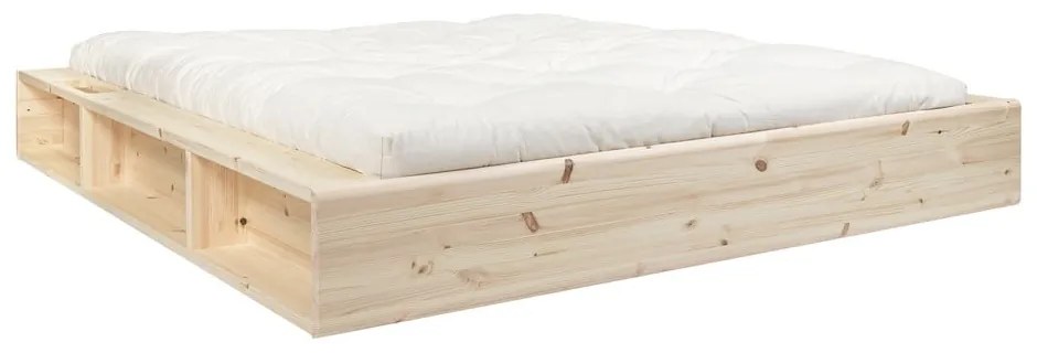 Dvoulůžková postel z masivního dřeva s úložným prostorem a futonem Double Latex Mat Karup Design, 160 x 200 cm