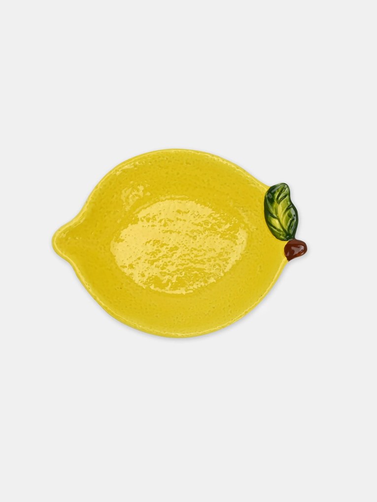 Sinsay - Ručně malovaný talíř ve tvaru citronu - žlutá