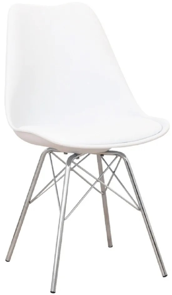 Jídelní židle Tajuana (bílá + chrom). 744575