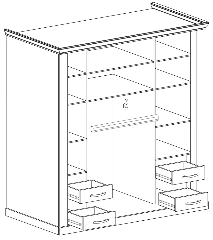 Antica K | šatní skříň A211 | 213 cm | kraft zlatý
