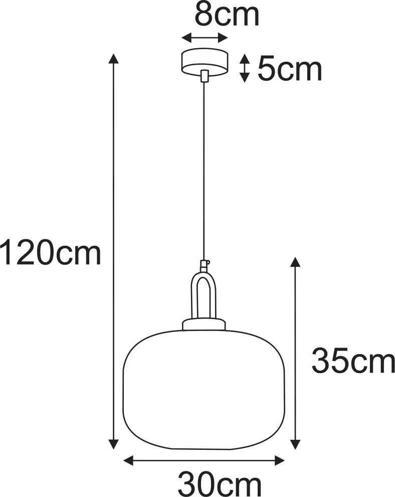 Závěsné světlo Kaja ARIA K-5895 jantarové sklo 1xE27 30 cm
