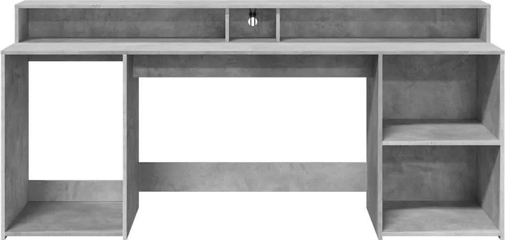 Psací stůl s LED betonově šedý 200x55x91 cm kompozitní dřevo 3309441
