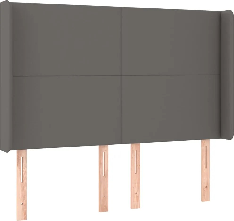 Box spring postel s matrací a LED šedá 140x200 cm umělá kůže 3139269