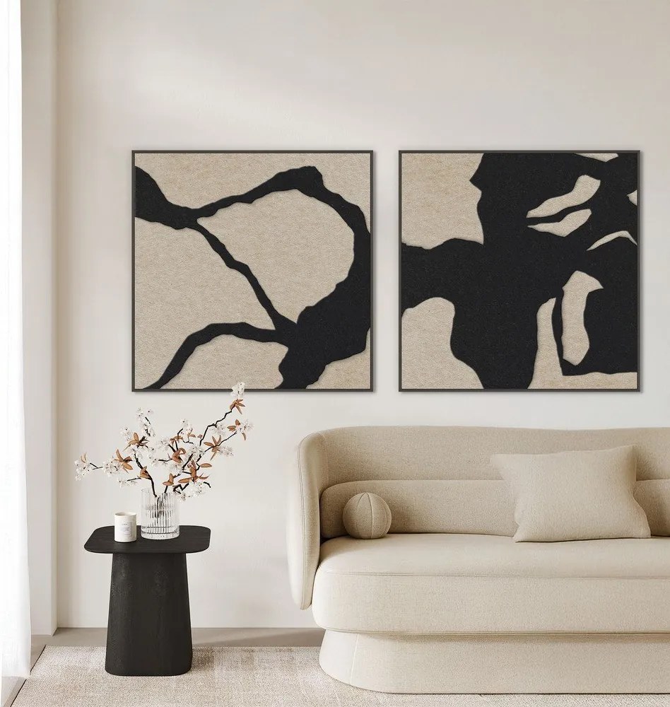 3D obraz s rámem/akustický 102x102 cm Silent Shadow 1 – Malerifabrikken