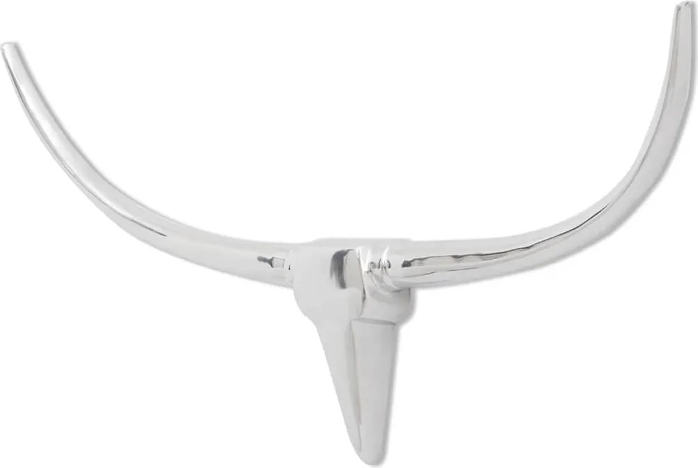 Nástěnná hliníková býčí hlava, dekorace, stříbrná barva 96 cm 242337