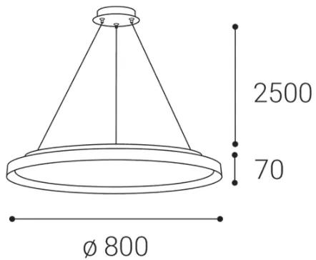 Led2 Závěsné LED svítidlo MOON P-Z, ø 80 cm Barva: Bílá, Stmívání: Casambi TW