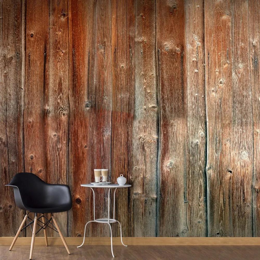 Samolepící tapeta stará dřevěná stěna - Forest Cottage - 343x245