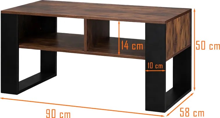 Velaco Konferenční kávový stolek TAB 2 90, dub/černá