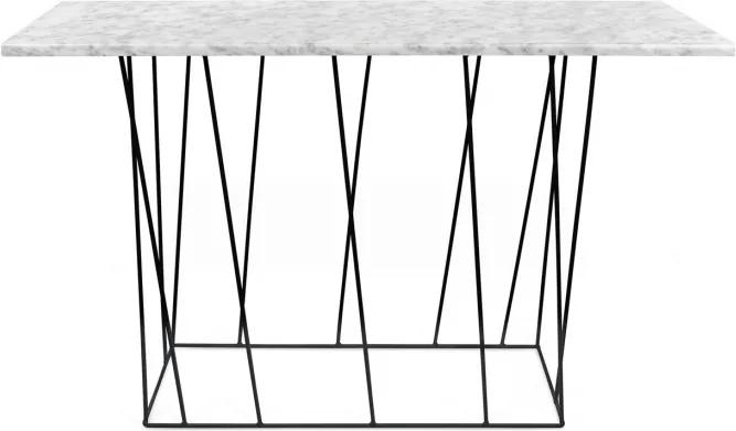 TH Odkládací stůl LOWER MRAMOR 120 x 76 cm (Bílý mramor s černou ocelí)