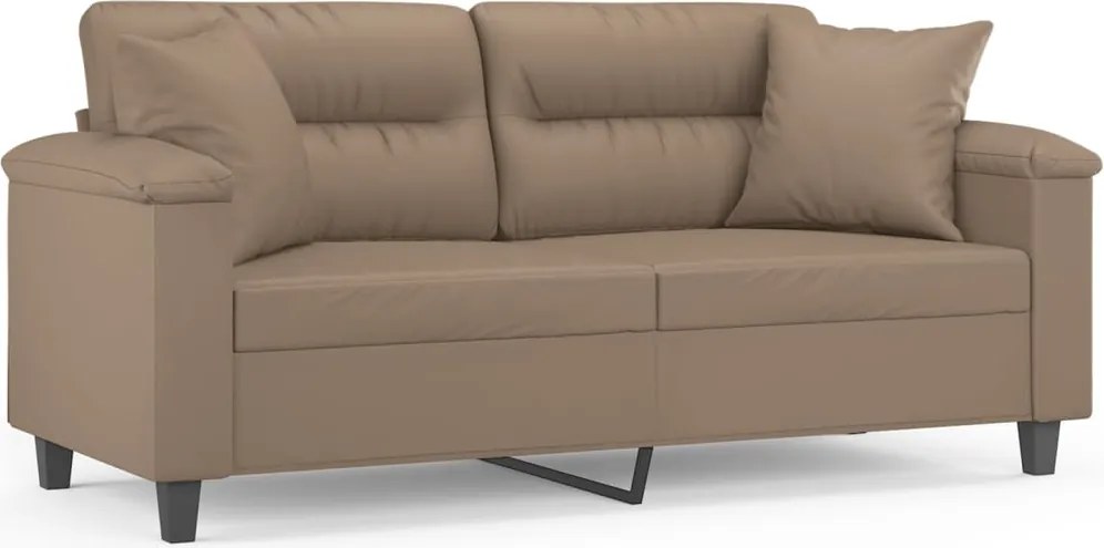 2místná pohovka s polštáři cappuccino 140 cm umělá kůže 3200992