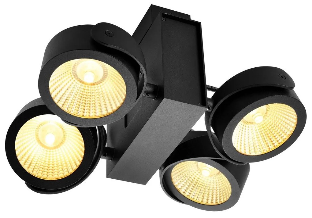 LA 1001425 TEC KALU CW, LED nástěnné a stropní nástavbové svítidlo, quad, černá, 60°, 3000K - BIG WHITE