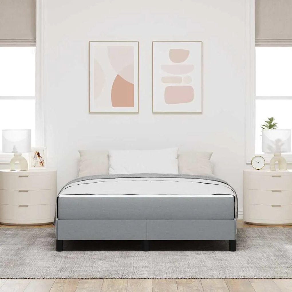 Postel s boxspringem Světle šedá 160 x 200 cm textil 3398500