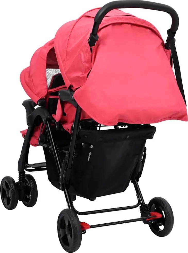 vidaXL Tandemový dvojitý kočárek ocel [10351] Barva: taupe