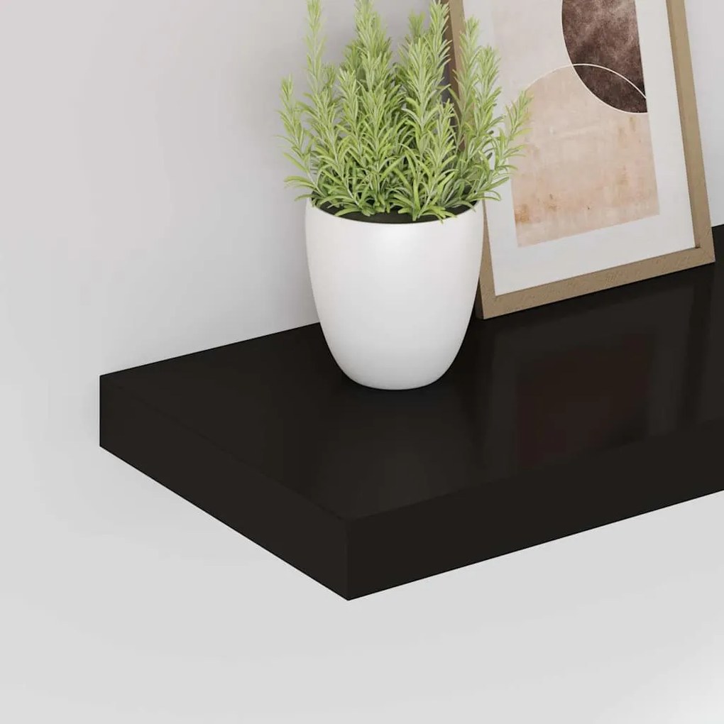 Plovoucí nástěnné police 4 ks černé 50 x 23,5 x 3,8 cm MDF 323831