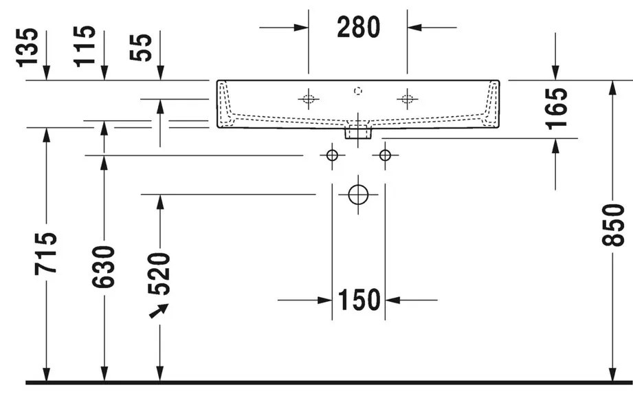 Duravit Vero Air- Umyvadlo, 80x47 cm, bílá 2350800000