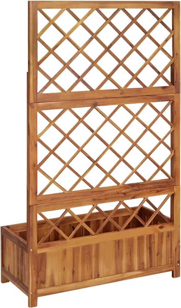 Vyvýšený záhon s treláží 85x38x150 cm masivní akáciové dřevo 316542