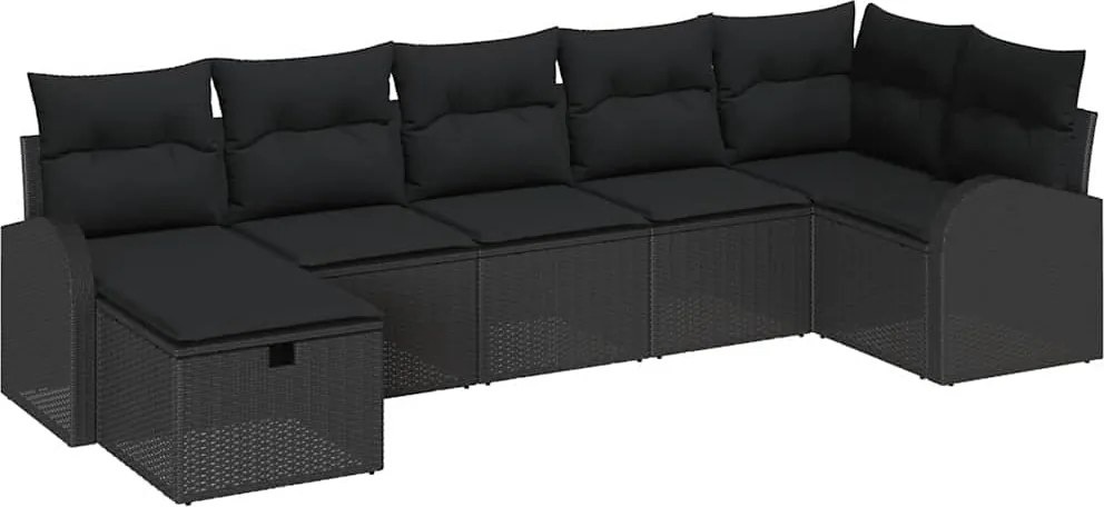 Set pohovek 7 ks Černá polyratan 3359102