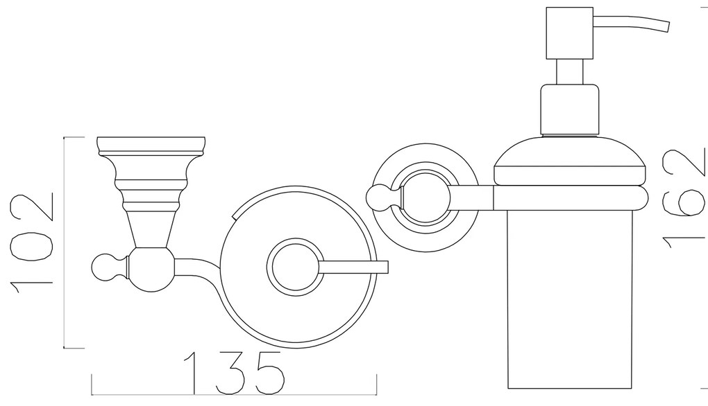 SAPHO DIAMOND retro dávkovač mýdla, 200ml, mléčné sklo, bronz 1318-19