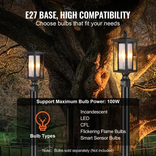 2 PC Soumrak do úsvitu Svítidlo na sloup venkovní lampy 450 mm Držák na sloup