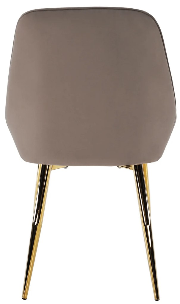 Jídelní židle LUXURY - látka Velvet, zlatý chrom / šedohnědá Taupe