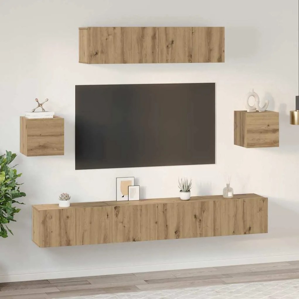 Sestava TV skříněk 7 ks Artisanový dub Kompozitní dřevo 3393410