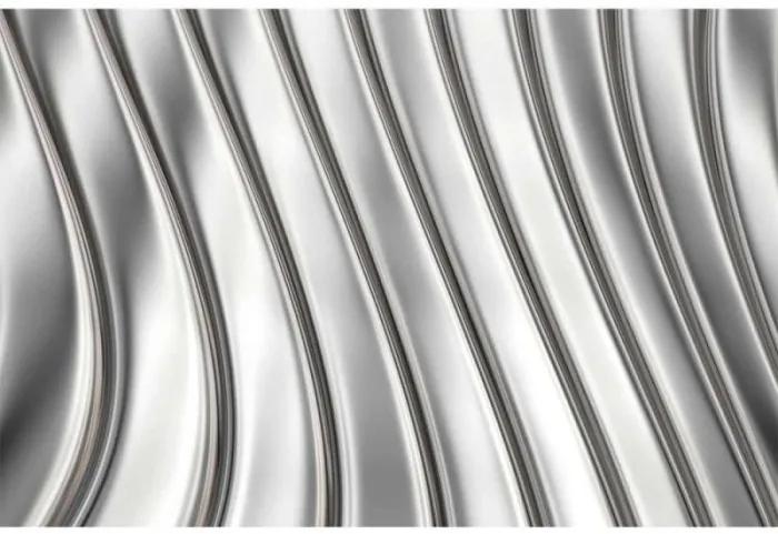 DIMEX | Samolepicí vliesová fototapeta na zeď Kovové pásy MA-5-0299 | 375 x 250 cm | bílá, šedá